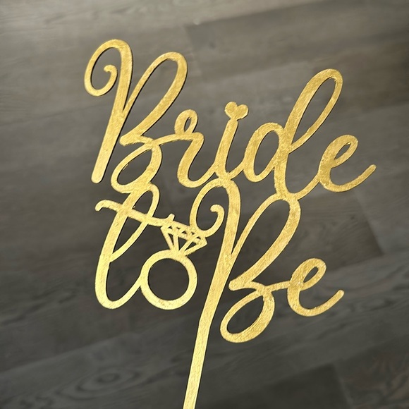 Party Supplies | Nwt Hand Painted Gold Bride To Be Cake Topper | Poshmark